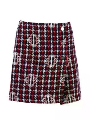 Maje Tartan Wrap Mini Skirt - Red