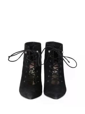 Miu Miu Lace-up Pointed-toe Ankle Boots