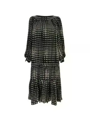 Celine Geometric-print Dress - Black
