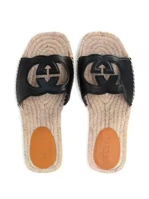 Gucci Interlocking G Leather Espadrilles