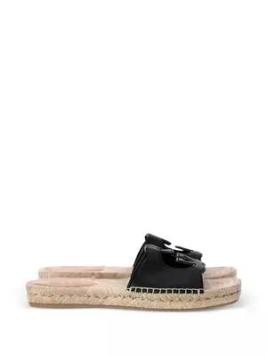 Gucci Interlocking G Leather Espadrilles - Black