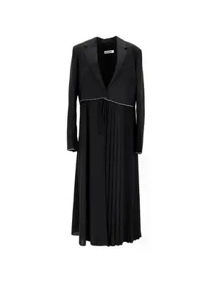 JIL SANDER Pleated Tie-waist Coat - Black