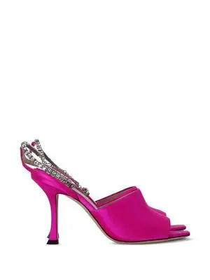 JIMMY CHOO Saeda Crystal-embellished Sandals - Pink