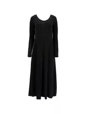 Max Mara Pleated Maxi Dress - Black