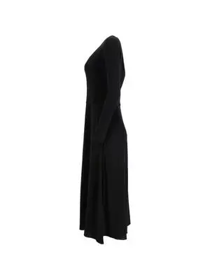 Max Mara Pleated Maxi Dress - Black