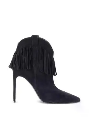 Saint Laurent Fringed Boots - Black