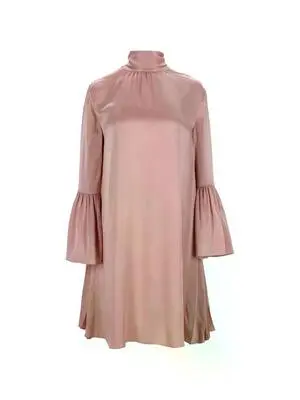 Fendi Ruffled Sleeve Turtleneck Mini Dress - Pink