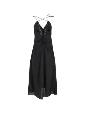 Sandro Ruched Spaghetti Strap Dress - Black
