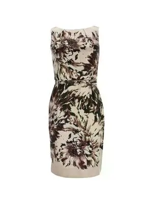 Max Mara Printed Belted Dress - Neutrals