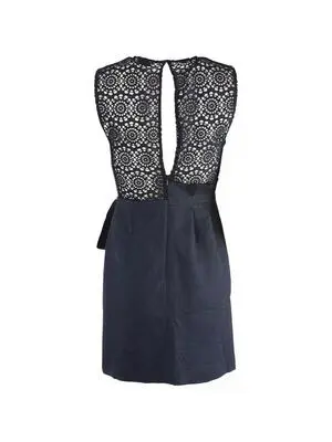 Sandro Piped-trims Jacquard Dress