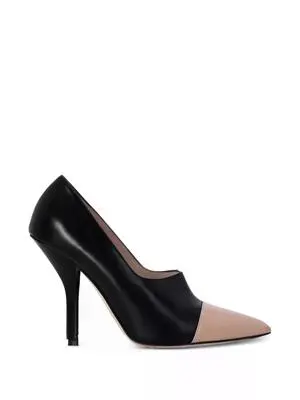 Fendi Pointed-toe Leather Heeled Pumps - Black
