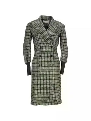 Chloé Double-breasted Check Coat - Green