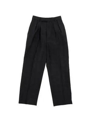 Celine Pleated Plaid-pattern Trousers - Black