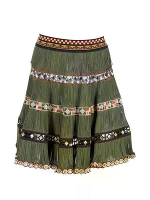 JEAN PAUL GAULTIER Fringed Midi Skirt - Green