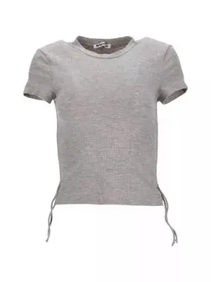 REFORMATION Ribbed Drawstring T-shirt - Grey