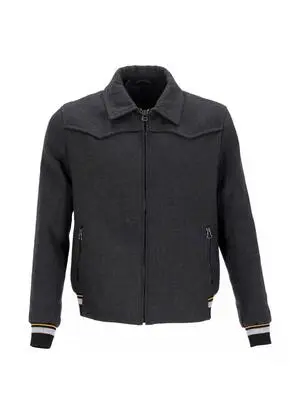 LANVIN Zipped Wool Bomber Jacket - Grey