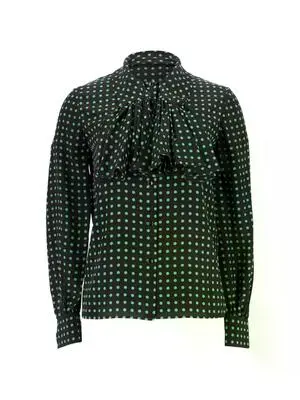 Celine Polka-dot-print Button-up Shirt - Black