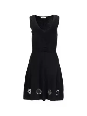 Sandro Cutout Detail Sleeveless Mini Dress - Black