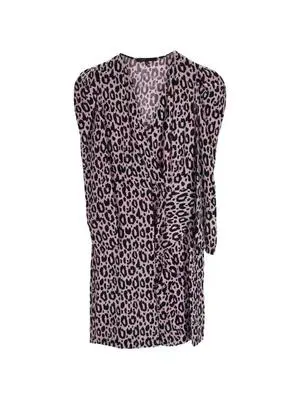 Maje Animal-print V-neck Mini Dress - Pink