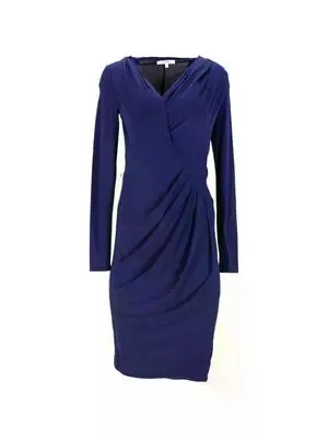 Max Mara Draped Long-sleeves Midi Dress - Blue