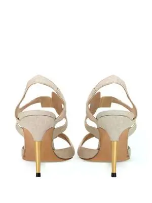 Manolo Blahnik Linen Strap Sandals