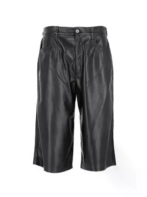 Nanushka Leather Bermuda Shorts - Black