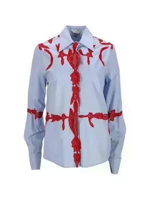 Givenchy Lace-appliqué Long-sleeve Shirt - Blue