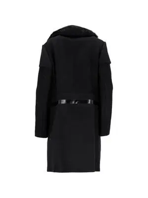 Prada Fur Trim Wool Coat