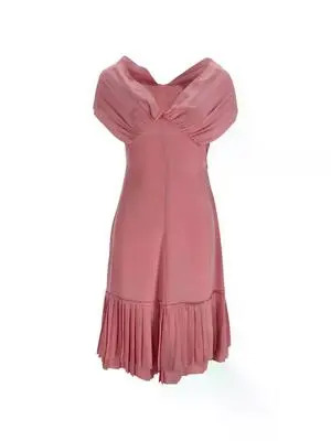 Prada Pleated Midi Dress - Pink