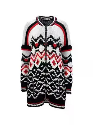 Maje Fair Isle Zip-front Cardigan