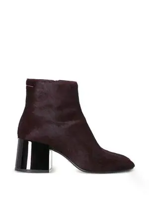 MAISON MARGIELA Pony-hair Block-.heel Ankle Boots - Brown