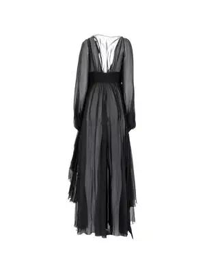 Saint Laurent Deep-neck Maxi Gown