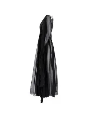 Saint Laurent Deep-neck Maxi Gown