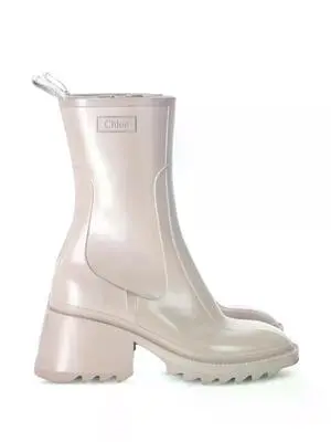 Chloé Betty Block-heel Rain Boots - Neutrals
