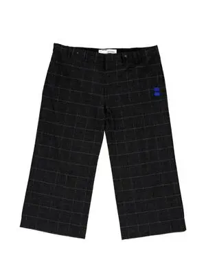 Off-White Checkered Wide Leg Trousers