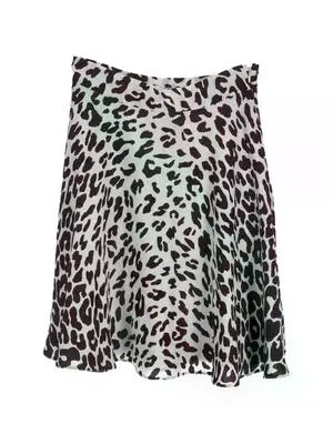 Miu Miu A-line Animal-print Mini Skirt - White