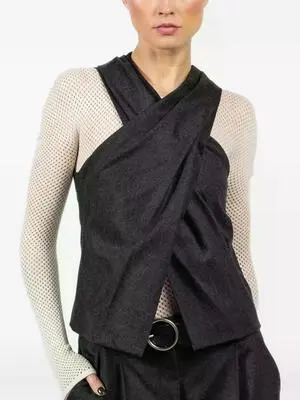 A.L.C. Crossover Sleeveless Top - Grey