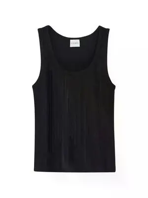 Closed Ribbed Tank Top - Black