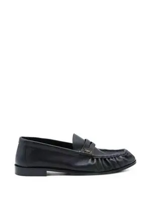 Saint Laurent Ruched Penny Loafers - Black