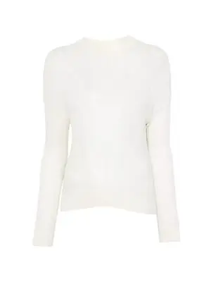 Eric Bompard Ribbed Round-neck Sweater - Neutrals