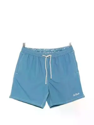 MC2 SAINT BARTH Drawstring Contrast-stitch Swim Shorts - Blue
