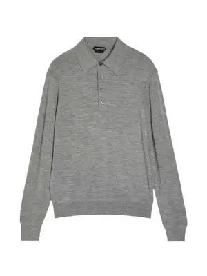 TOM FORD Button Polo Shirt - Grey