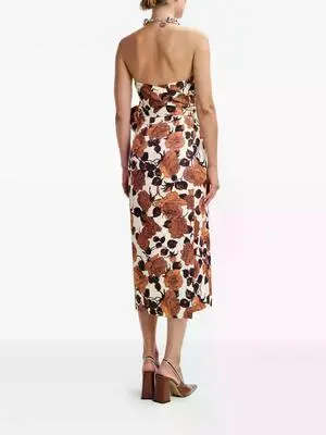 Essentiel Antwerp Floral Print Strapless Wrap Dress - Neutrals