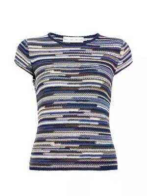 Proenza Schouler White Label Veya Ribbed Striped T-shirt - Blue