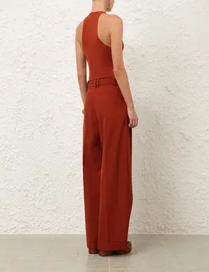 ZIMMERMANNWEAR Luna Plunge Bodysuit - Burnt Orange