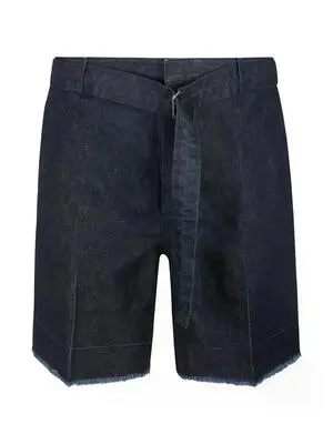 LANVIN Belted Frayed Hem Shorts