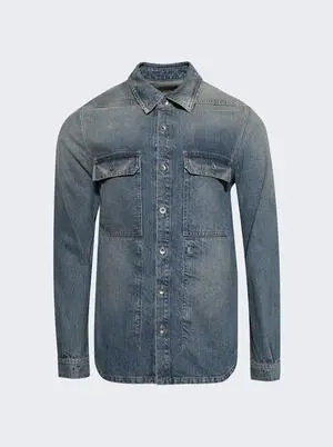 Rick Owens Denim Outershirt Washed Indigo - Blue