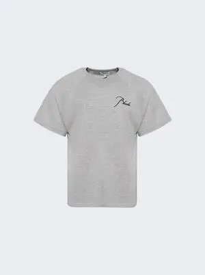 Rhude Classique Raglan Tee Heather Grey And Black - Gray