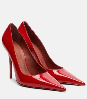 Amina Muaddi Barbara Patent Leather Pumps - Red