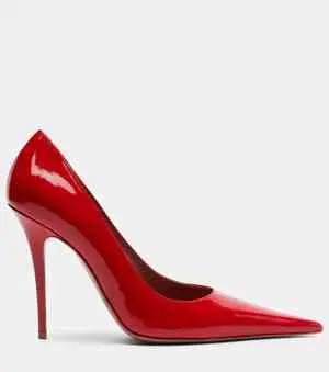 Amina Muaddi Barbara Patent Leather Pumps - Red